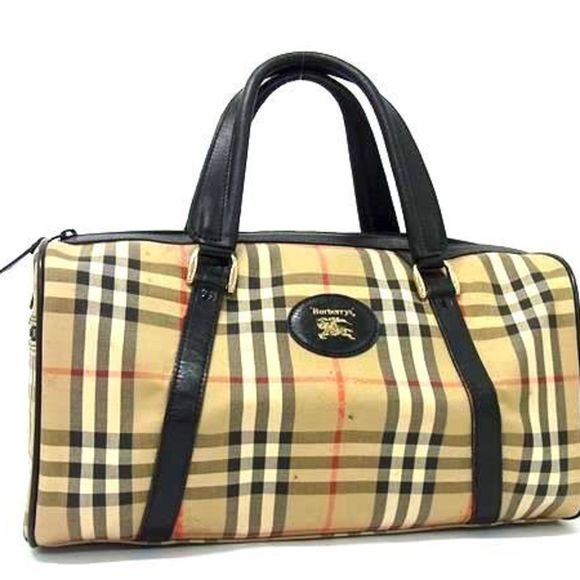 Burberry | Bags | Burberrys Nova Check Mini Boston Bag Beige And Black ...